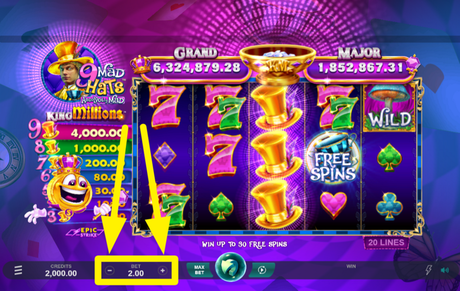 9 Mad Hats King Millions Slot by Triple Edge Studios | Play for Free