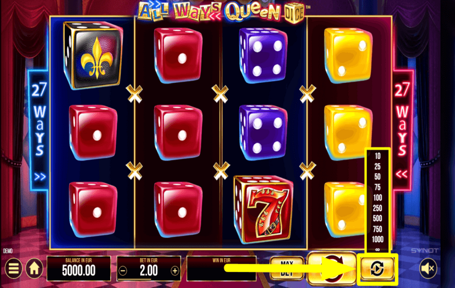 All Ways Queen Dice Slot by SYNOT Games | Play for Free