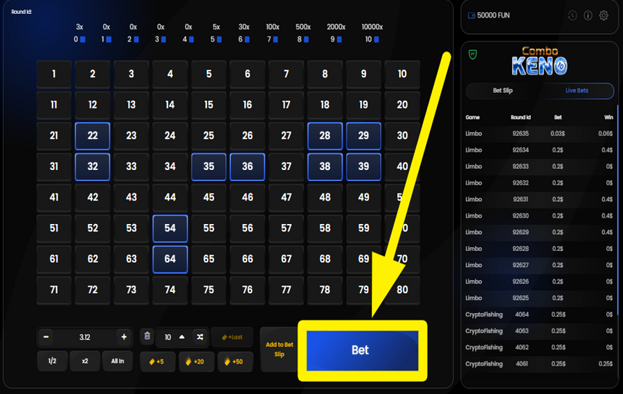Combo Keno 10 by Pascal Gaming | Play for Free