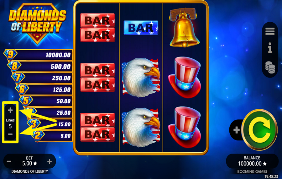 Diamonds Of Liberty Slot by Booming Games | Play for Free