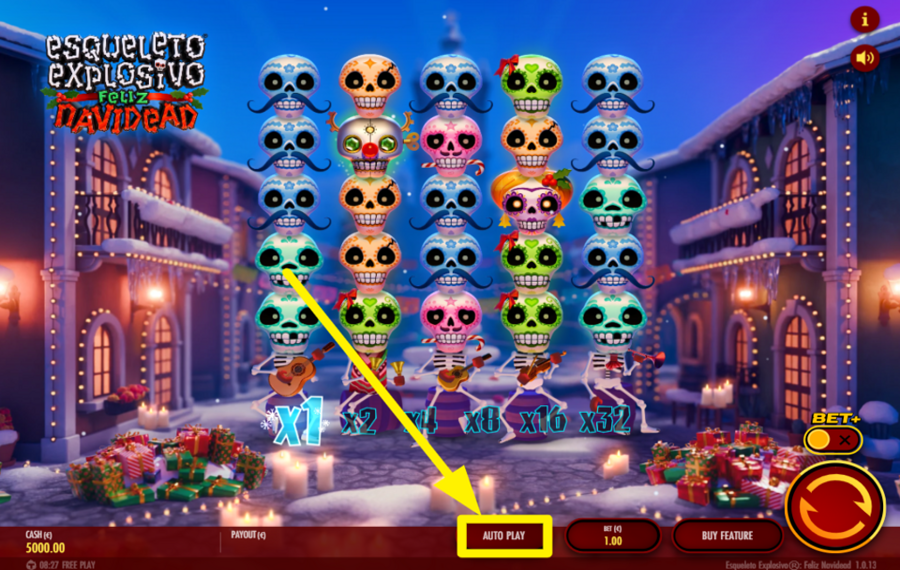 Esqueleto Explosivo Feliz Navidead Slot by Thunderkick | Play for Free