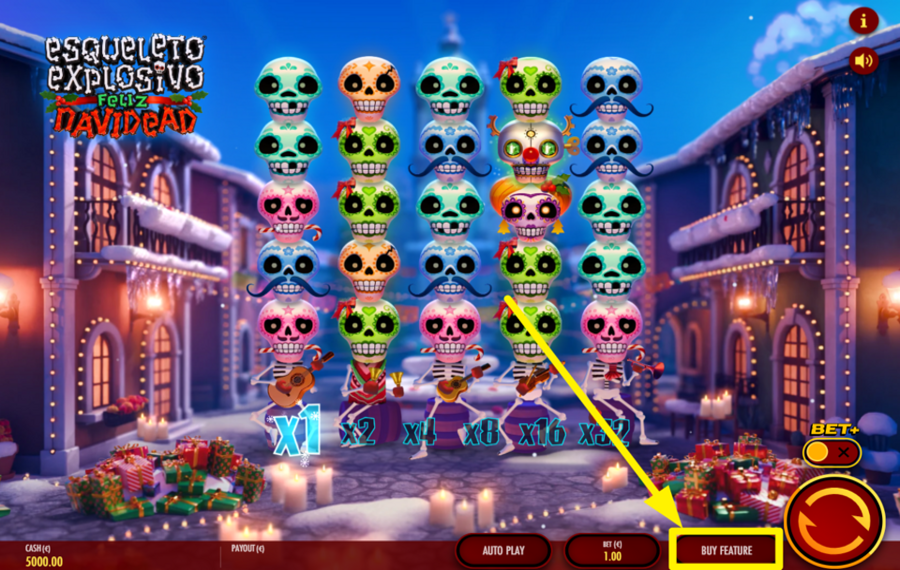 Esqueleto Explosivo Feliz Navidead Slot by Thunderkick | Play for Free