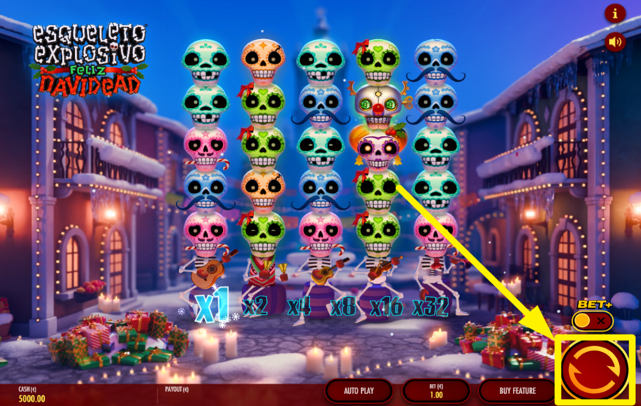 Esqueleto Explosivo Feliz Navidead Slot by Thunderkick | Play for Free