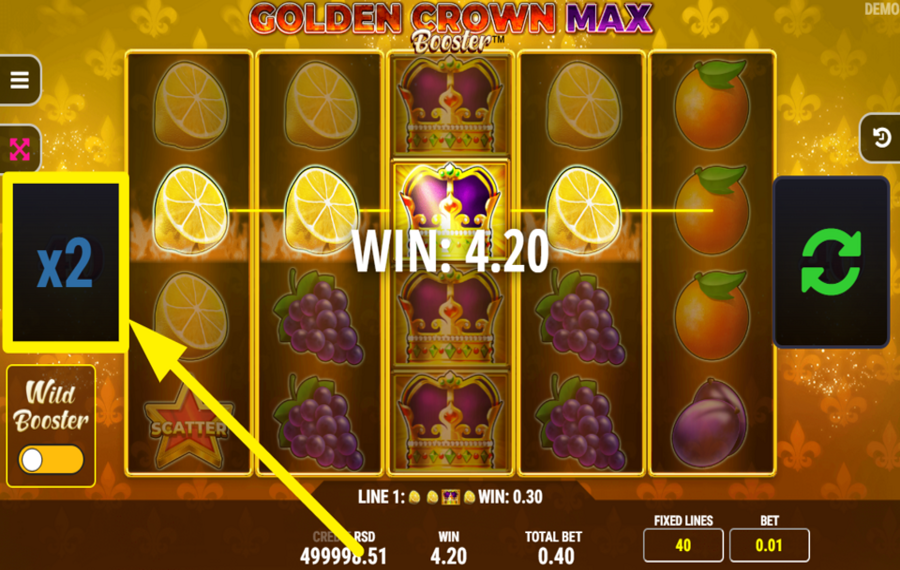 Golden Crown Max Booster Spielautomat von FAZI | Kostenlos spielen