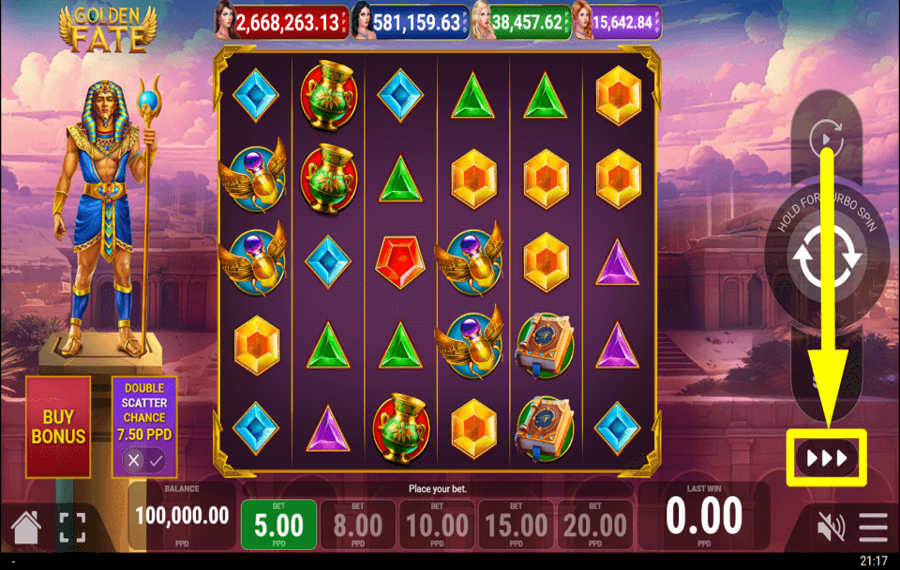 Machine à Sous Golden Fate par PatePlay | Jouer gratuitement
