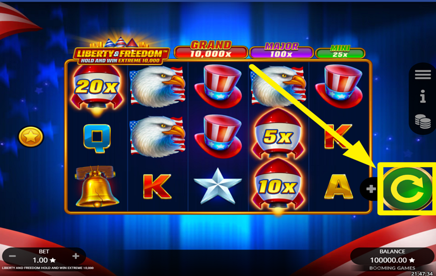 Liberty And Freedom Hold And Win Extreme 10000 Slot by Booming Games ...