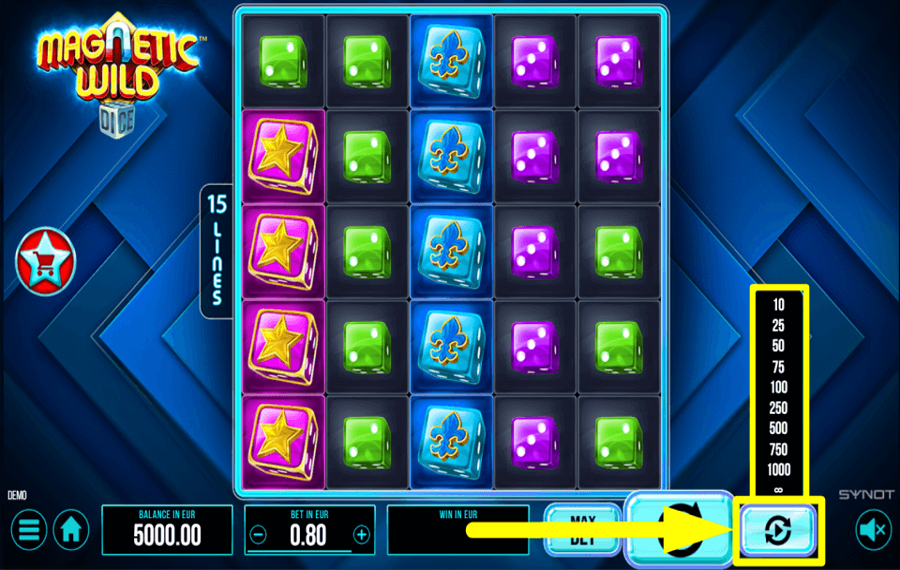 Magnetic Wild Dice Slot by SYNOT Games | Play for Free