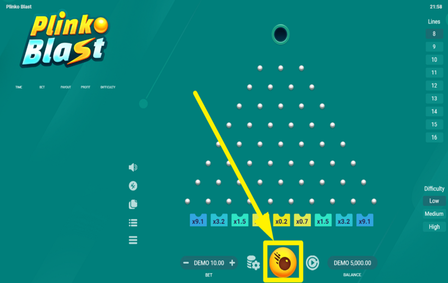 Plinko Blast por Evoplay | Jugar Gratis