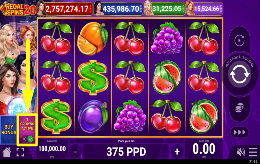Regal Spins 20 Slot by PatePlay | Play for Free