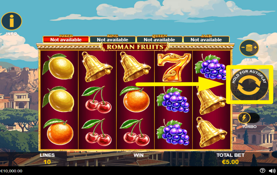 Machine à Sous Roman Fruits par Playtech | Jouer gratuitement