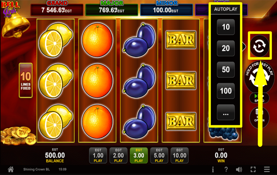 Shining Crown Bell Link Slot by EGT Digital | Play for Free
