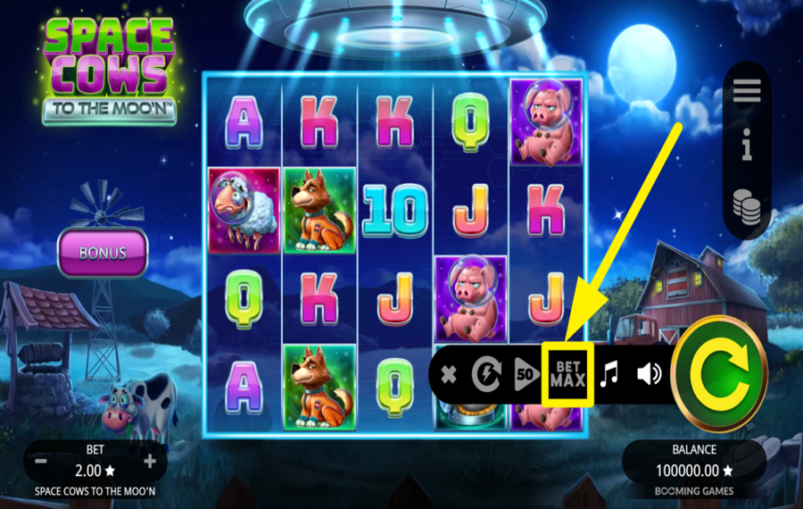 Space Cows To The Moon Slot by Booming Games | Play for Free