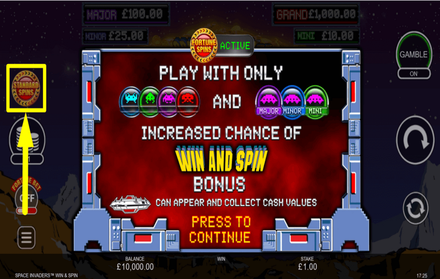 Space Invaders Win Spin Slot by Inspired | Play for Free