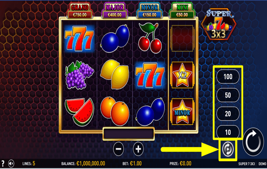 Super 7 3x3 Slot by R Franco | Play for Free