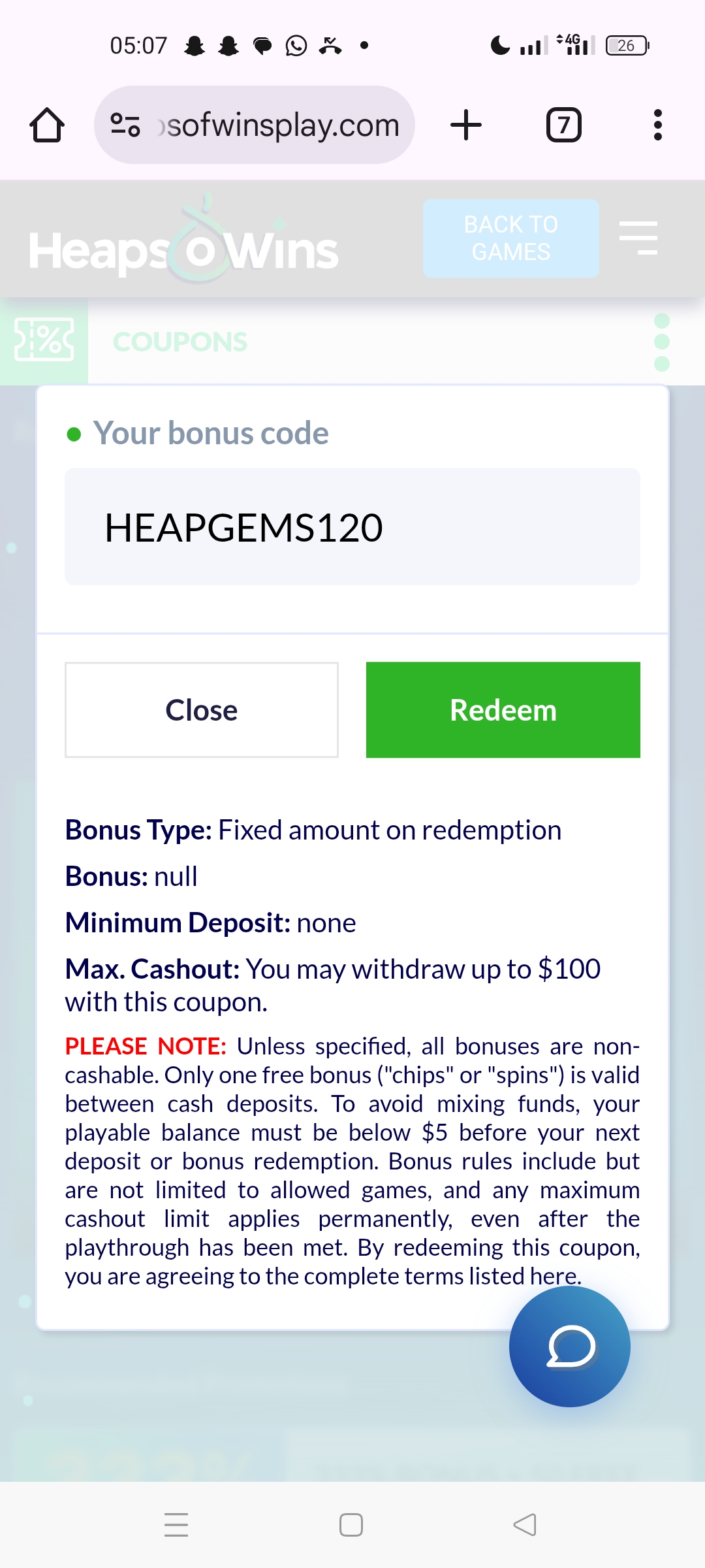 Heaps O Wins Casino No Deposit Bonus Codes & Promotions 2025