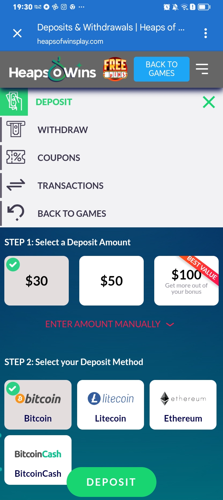 Heaps O Wins Casino No Deposit Bonus Codes & Promotions 2025