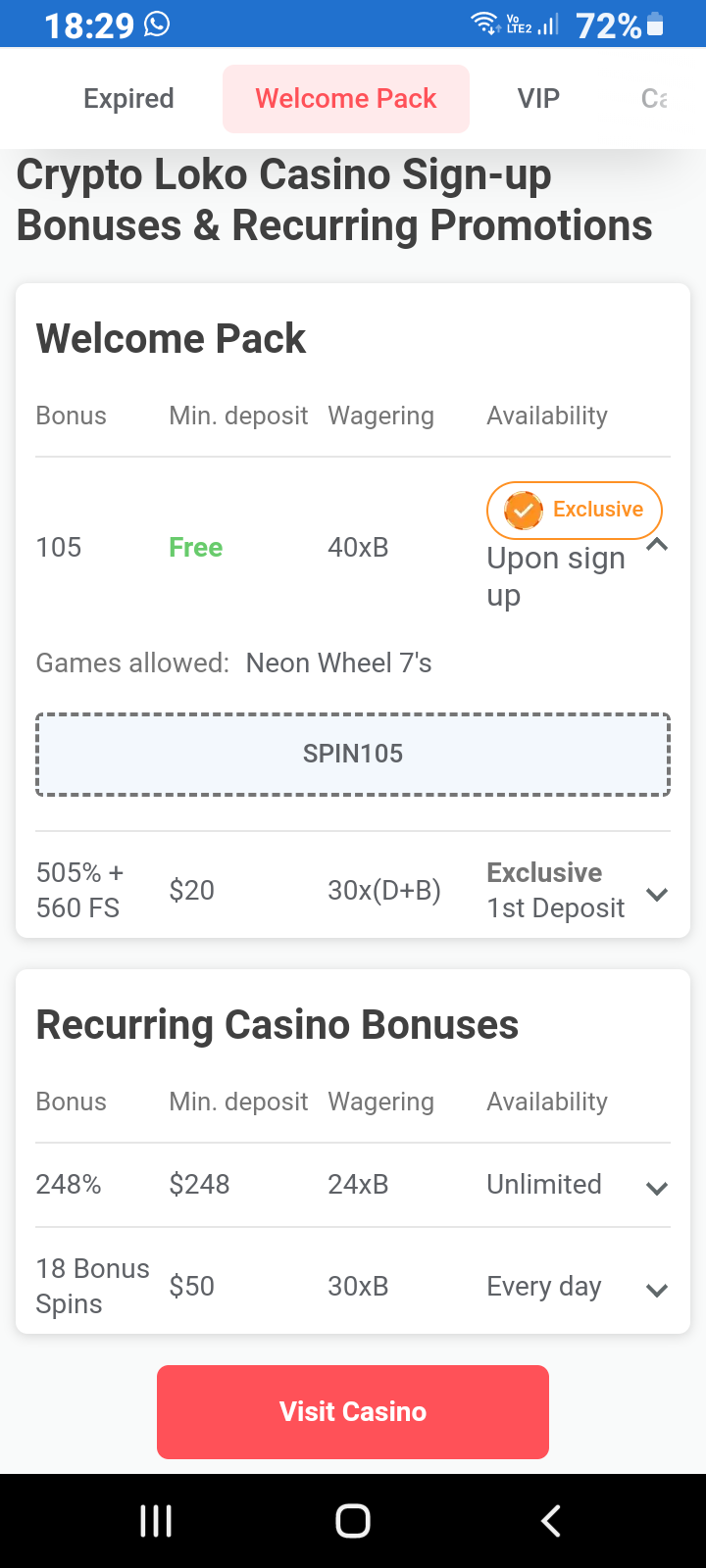 Crypto Loko Casino No Deposit Bonus