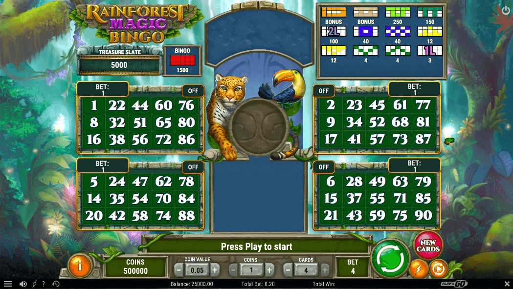 Rainforest Magic Bingo by Play N GO | Play for Free