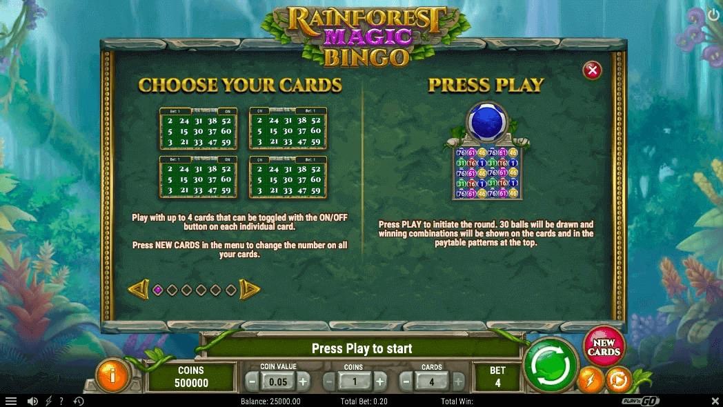 Rainforest Magic Bingo by Play N GO | Play for Free